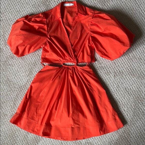 Jonathan Simkhai | Dresses | Jonathan Simkhai Red Puff Sleeve Mini ...